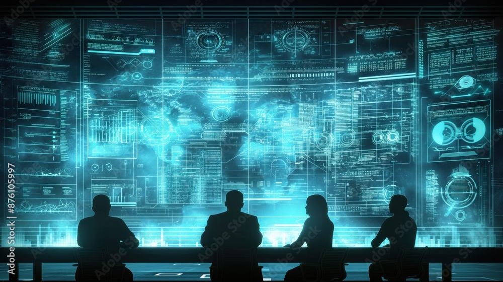 Cybersecurity team analyzing data to protect against digital threats ...