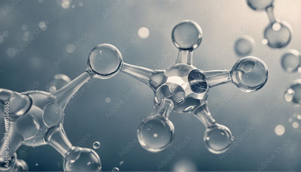 Microscopic view of molecular structures in medical research, chemical ...