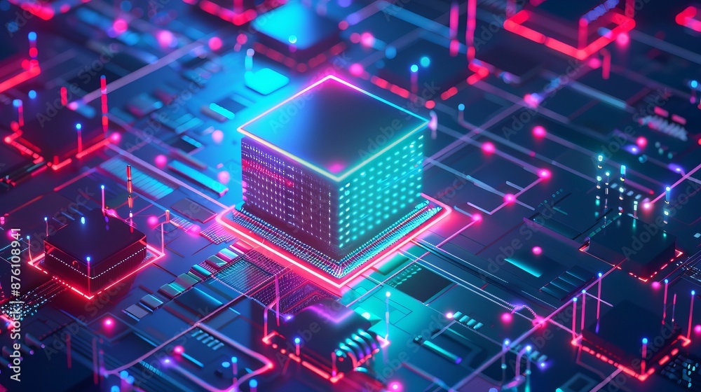 Network cables connected to server hardware with glowing data lights in ...