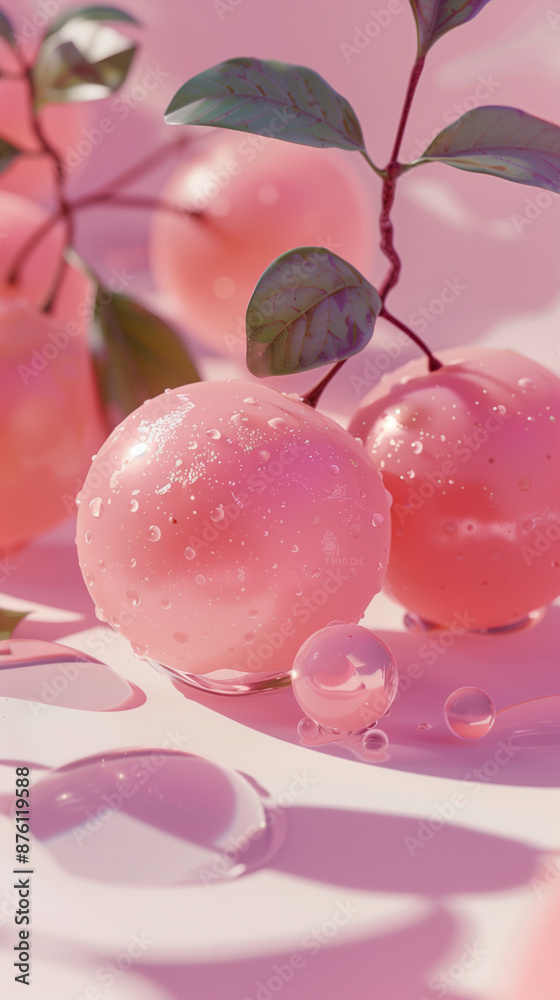 ambiguous pink fruit background, transparent fruit with glass themes ...