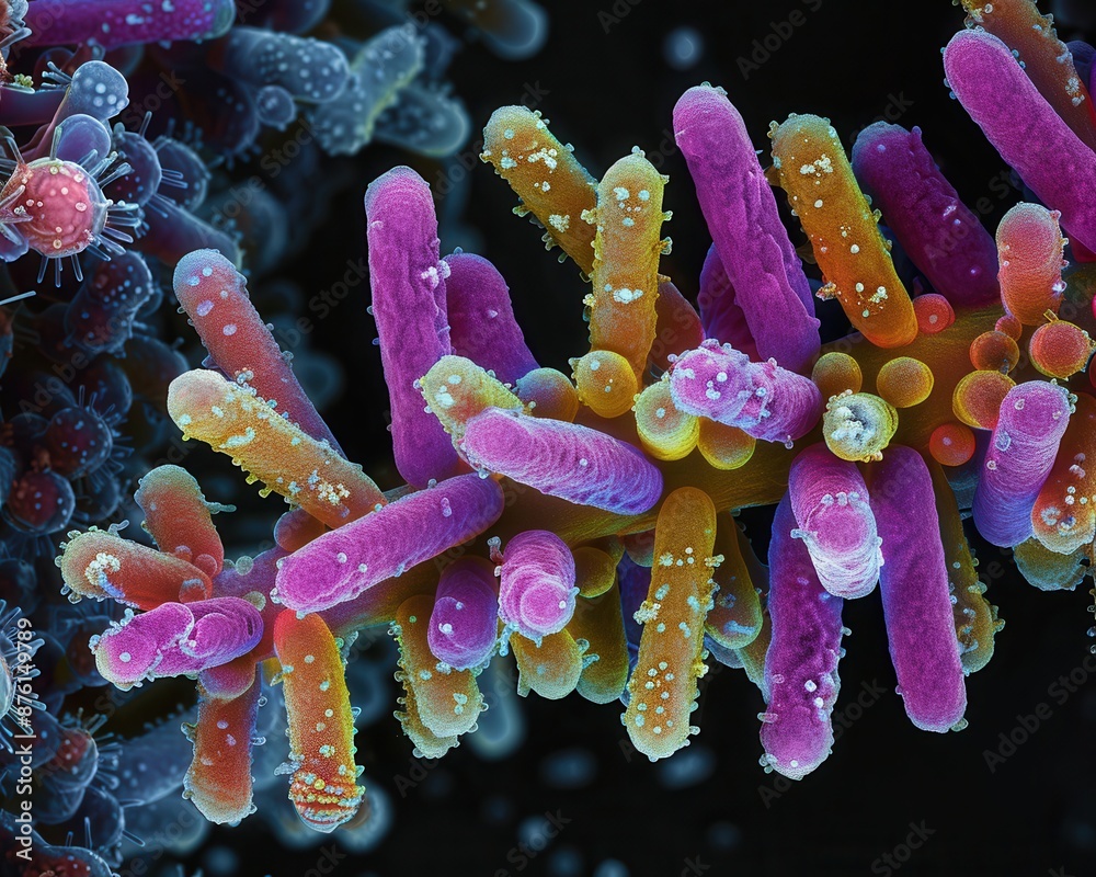 Macro Close-up of Corynebacterium diphtheriae Bacteria Showing Rod ...