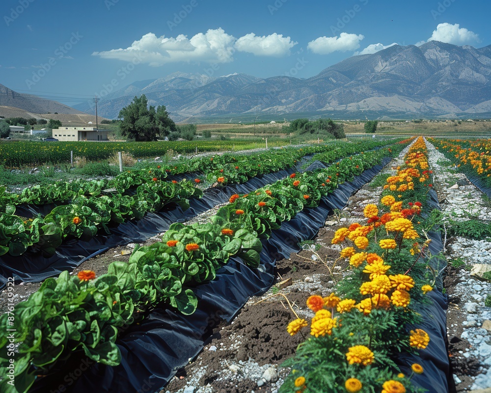 Sustainable Agriculture: Desert Farm with Drought-Resistant Crops and ...