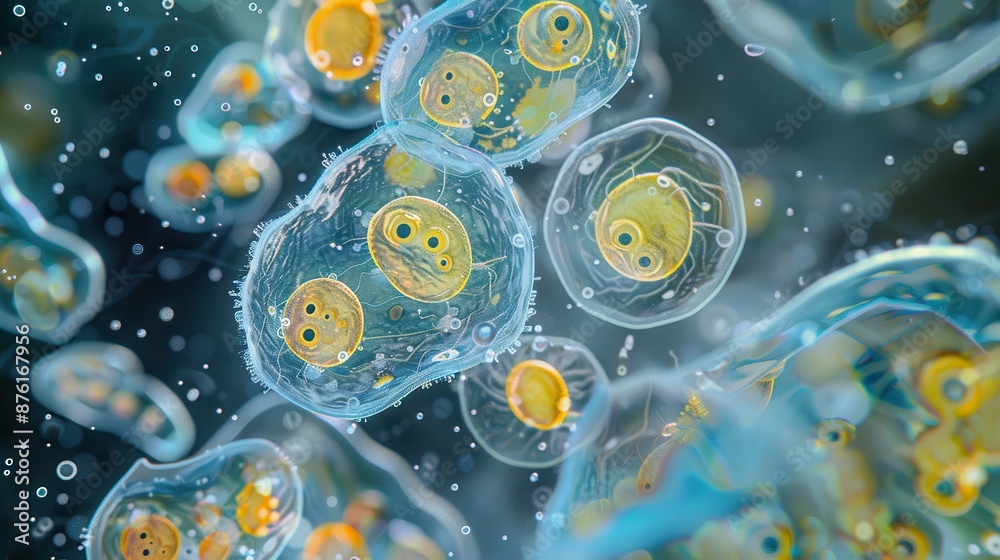 Illustrate a microscopic view of amoeba in various stages of movement ...