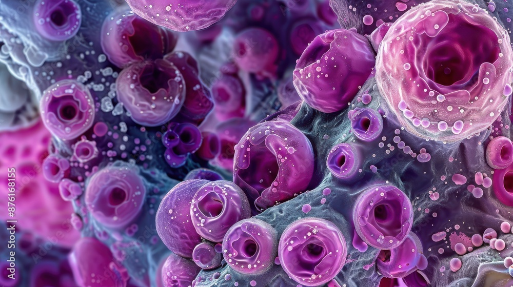 Produce a high-resolution image of vesicles under a microscope ...