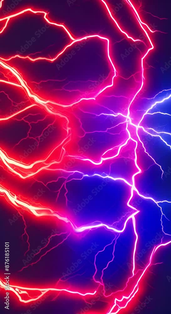 Lightning flash neon colors Flashing collision red and blue background ...