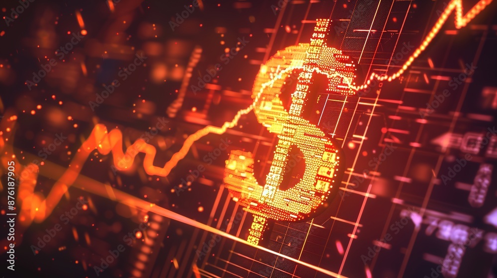 dollar sign, financial stock market background with Financial Stock ...