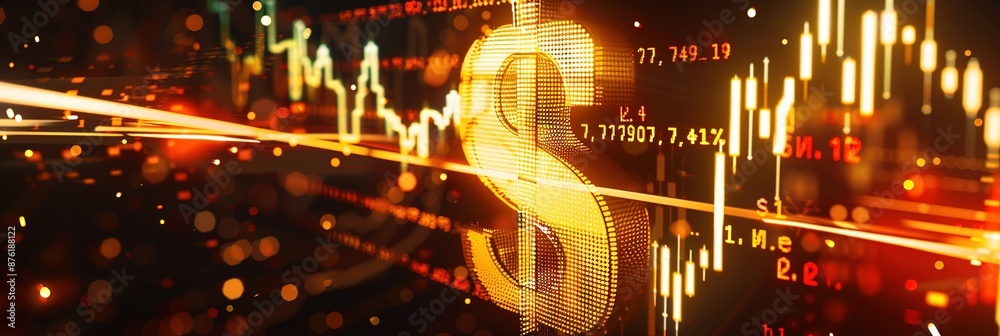 dollar sign, financial stock market background with Financial Stock ...