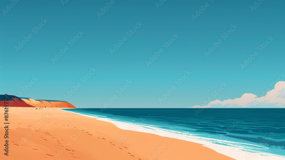 Illustrate the charm of beach scenes with colorful depictions of sunny ...