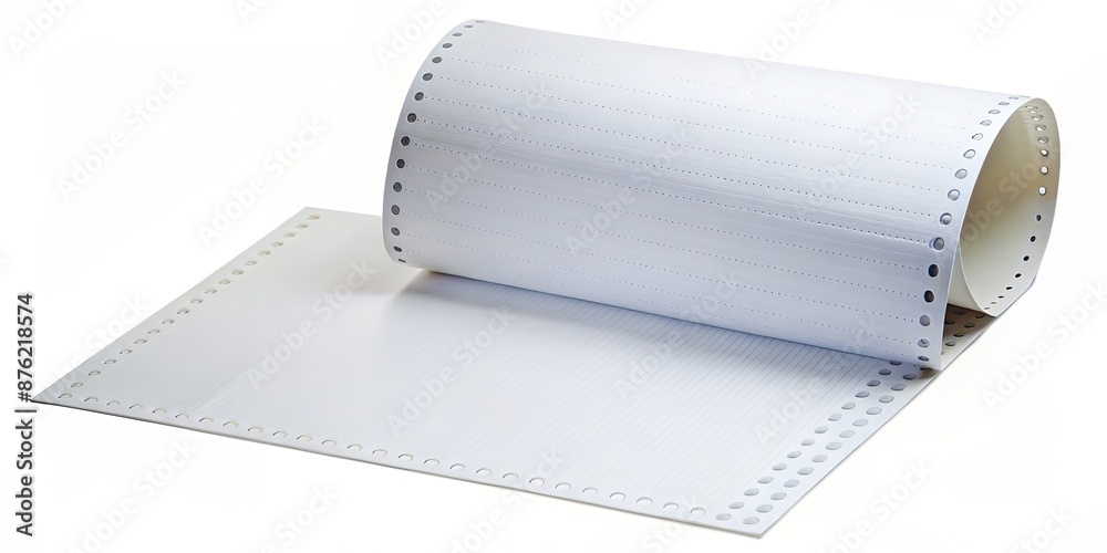 Continuous form paper with perforated edges, suitable for printing ...