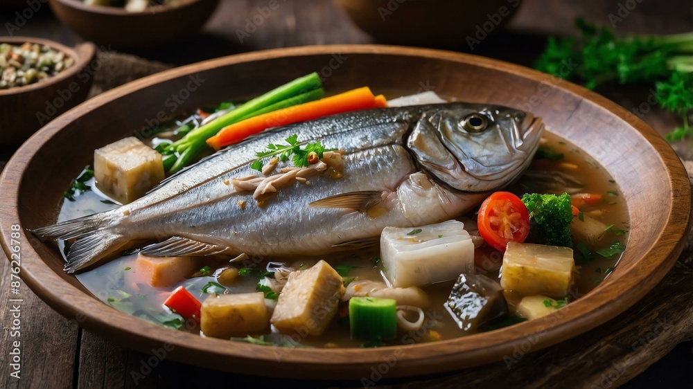 bangus milkfish belly sinigang sour soup made with ba Filipino dish ...