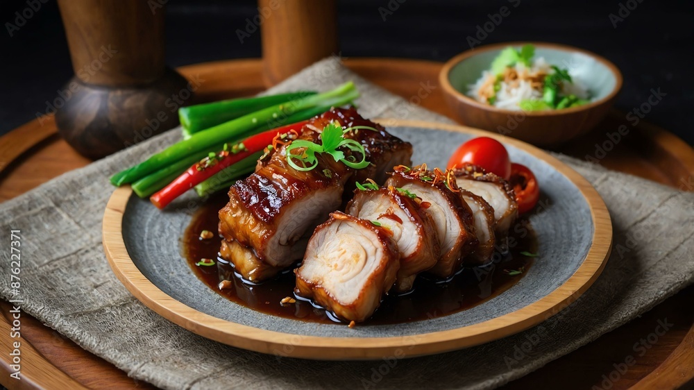 paksiw na lechon kawali crispy pork belly stewed in v Filipino dish ...