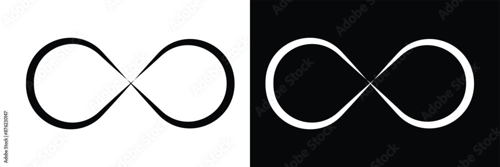 Infinity loop logo icon. Vector unlimited infinity, endless line shape ... Infinity loop logo icon. Vector unlimited infinity, endless line shape ...