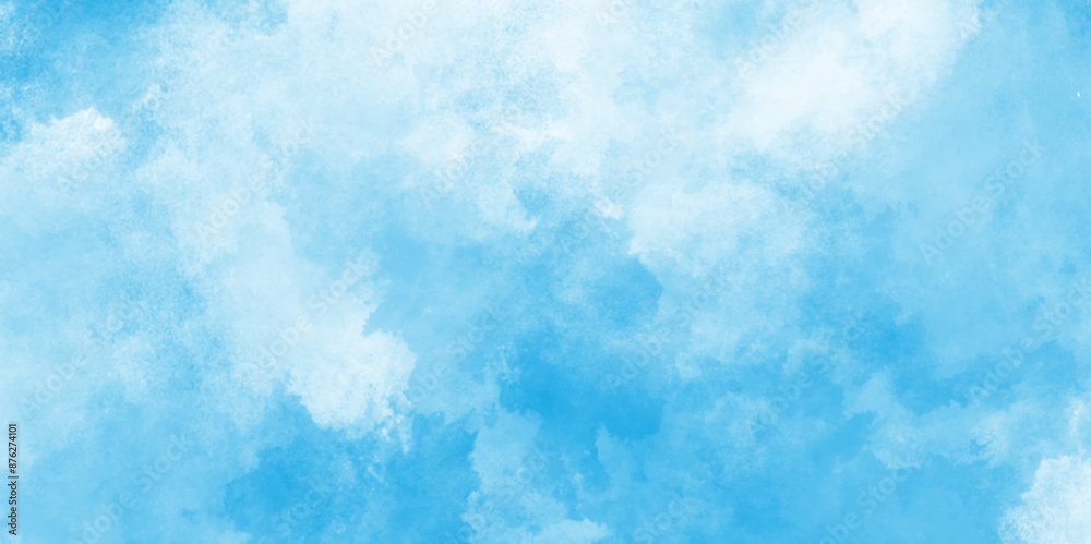 Abstract watercolor digital art painting of cloudy sky, gradient light ...