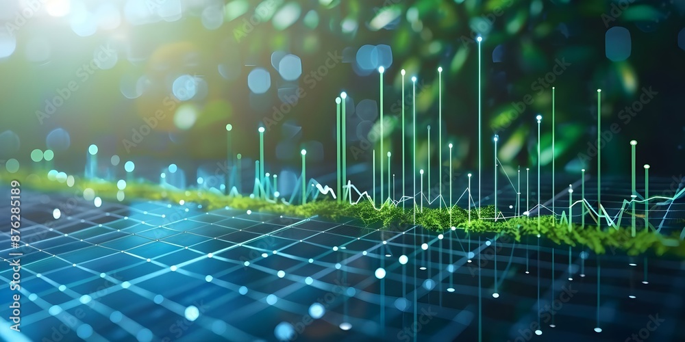 Modern design showcases graph of increasing renewable energy adoption ...