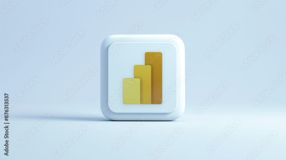 Microsoft Power BI app 3d icon on a pale blue background Stock ...