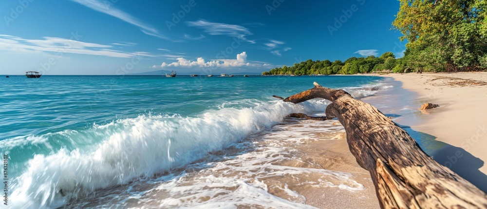 AI generator image of marine ecotourism A famous island with a ...