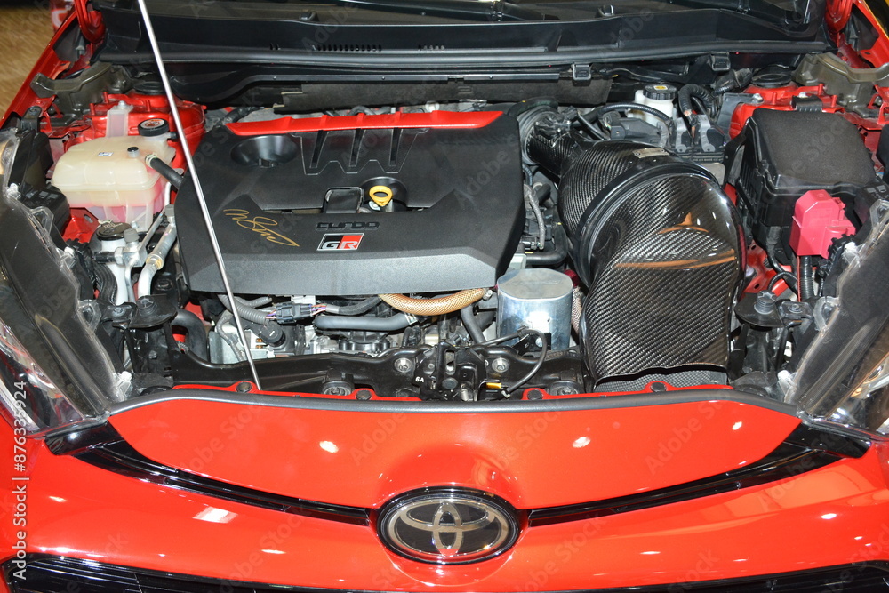 Toyota yaris gr engine at Neo classic car show in Muntinlupa ...