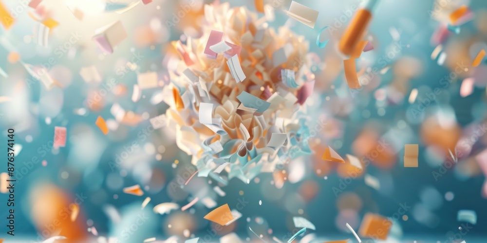 Idea forming amidst chaos in an illustrated mind map, focus on ...