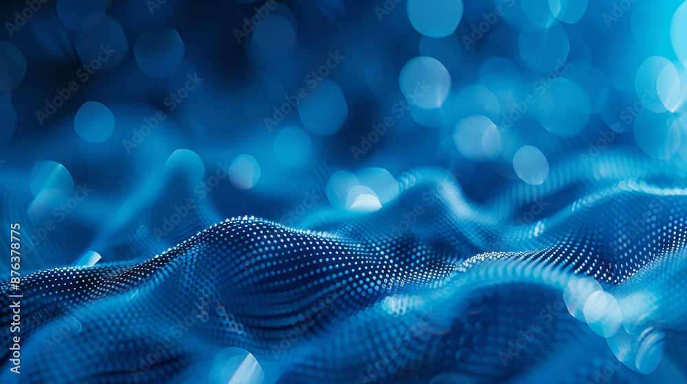 Abstract blue-themed background where circles transform into graph ...