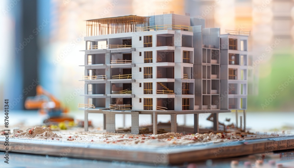 multifloor residential building housing project for under construction ...