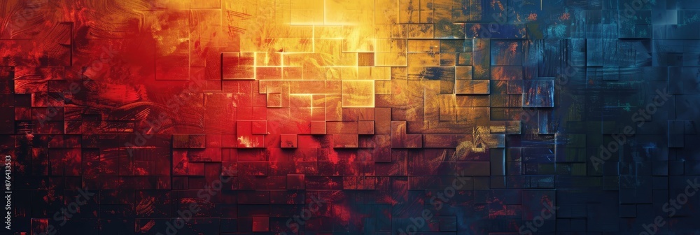 Abstract Digital Art with Red, Orange and Blue Colors - Abstract ...