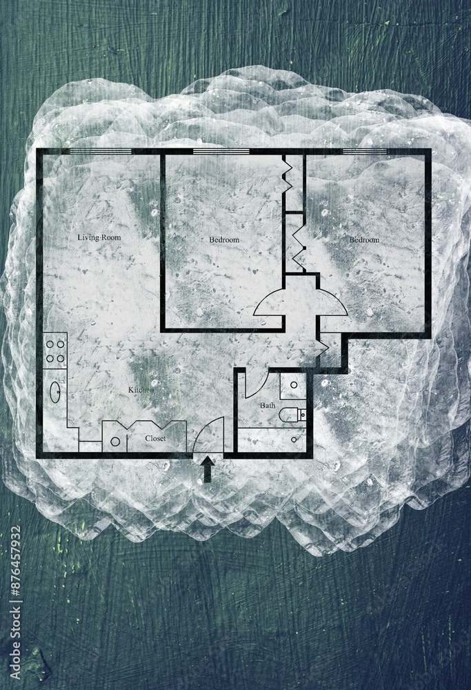 Floor plan with soft background. Floorplan for marketing. Home space ...