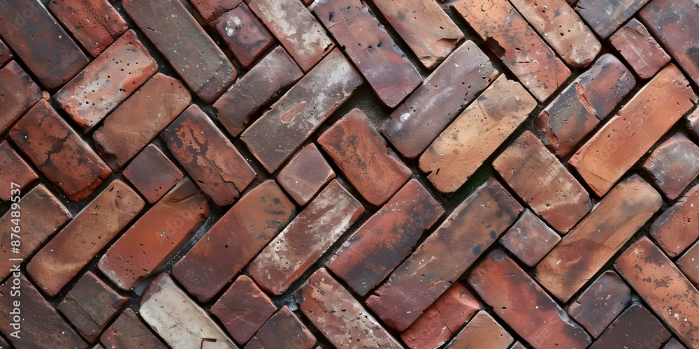 Create a Detailed Red Brick Herringbone Pattern with a High-Resolution ...
