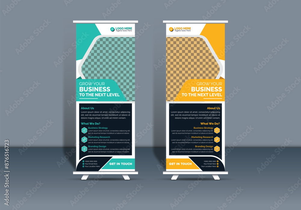 Stylish corporate business roll up banner signage standee and ...