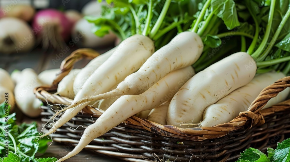 Foto de White daikon, also known as white radish, is a type of radish ...