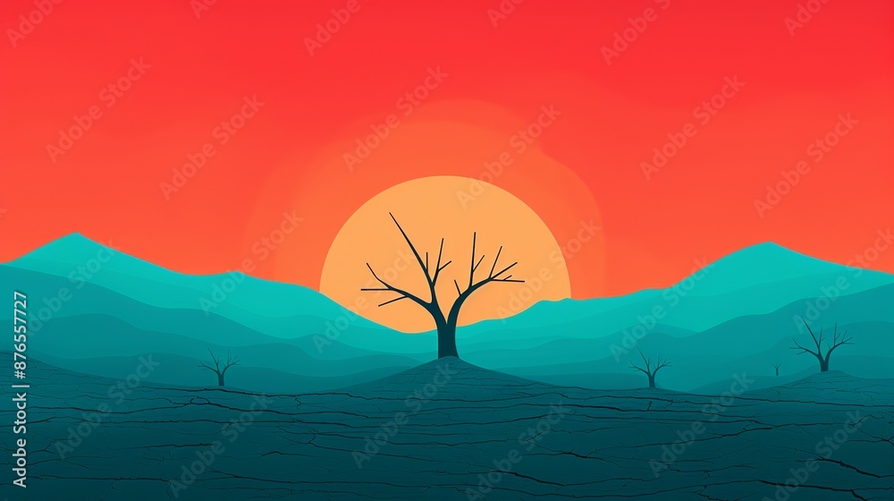 Before and after illustration of deforestation showing the loss of ...