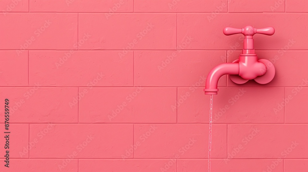 Water conservation depicted by a dripping faucet and water-saving tips ... Water conservation depicted by a dripping faucet and water-saving tips ...