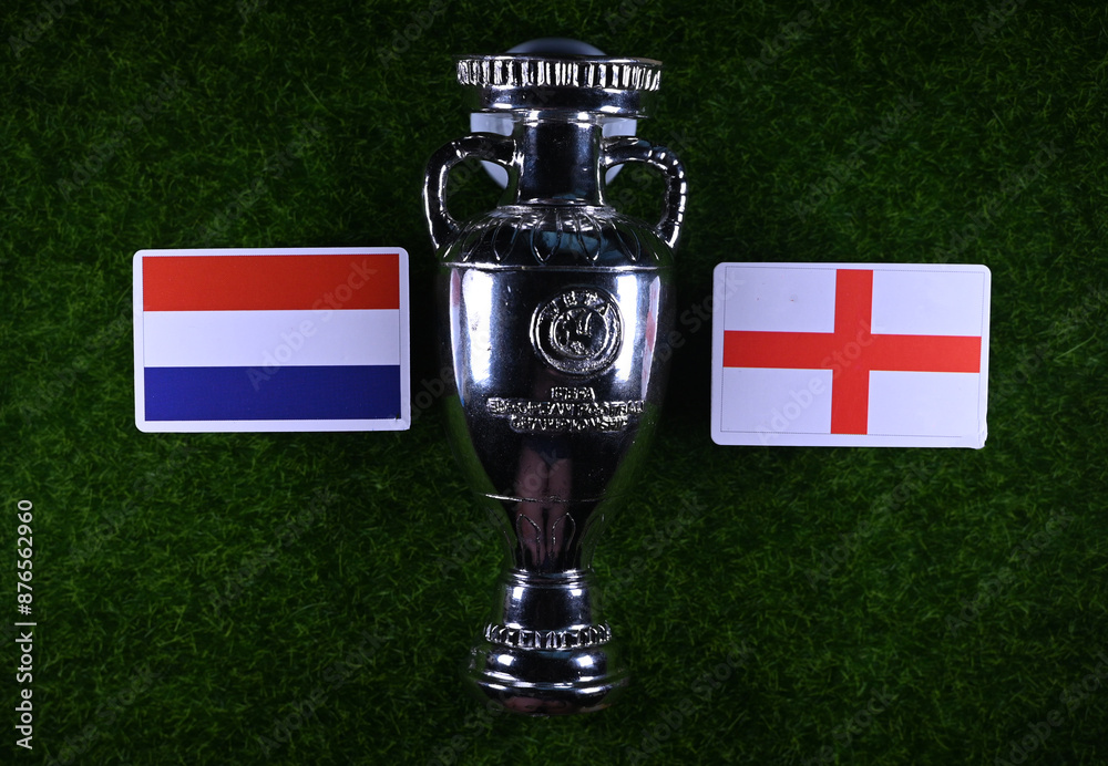 July 7, 2024, Berlin, Germany. Flags of the national teams ...