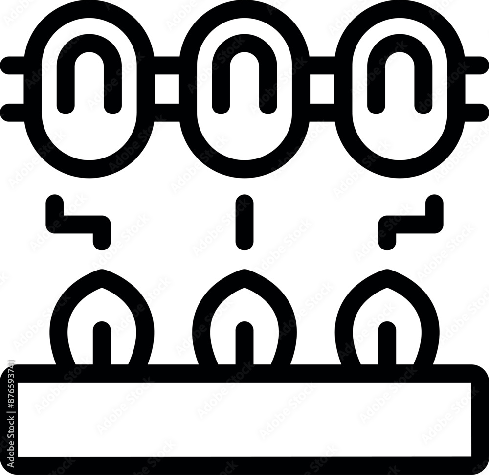 Icon of a smart farm factory system monitoring plant growth Stock ...