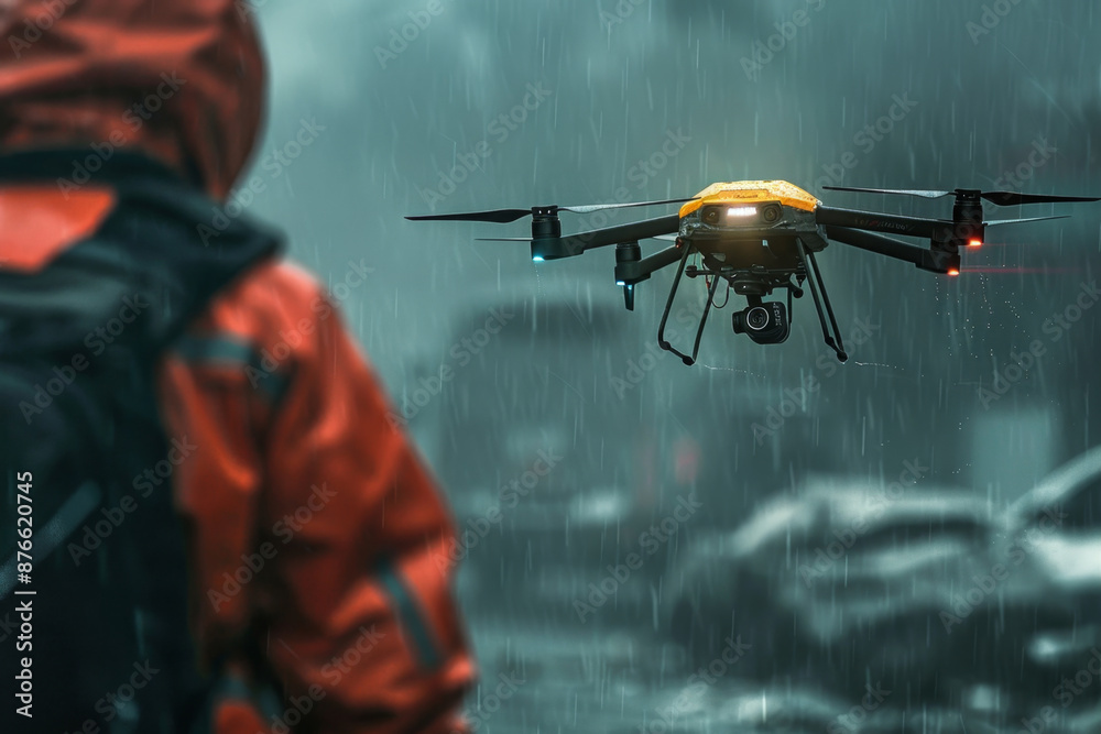 Hybrid drone used in search and rescue operations, showcasing advanced ...