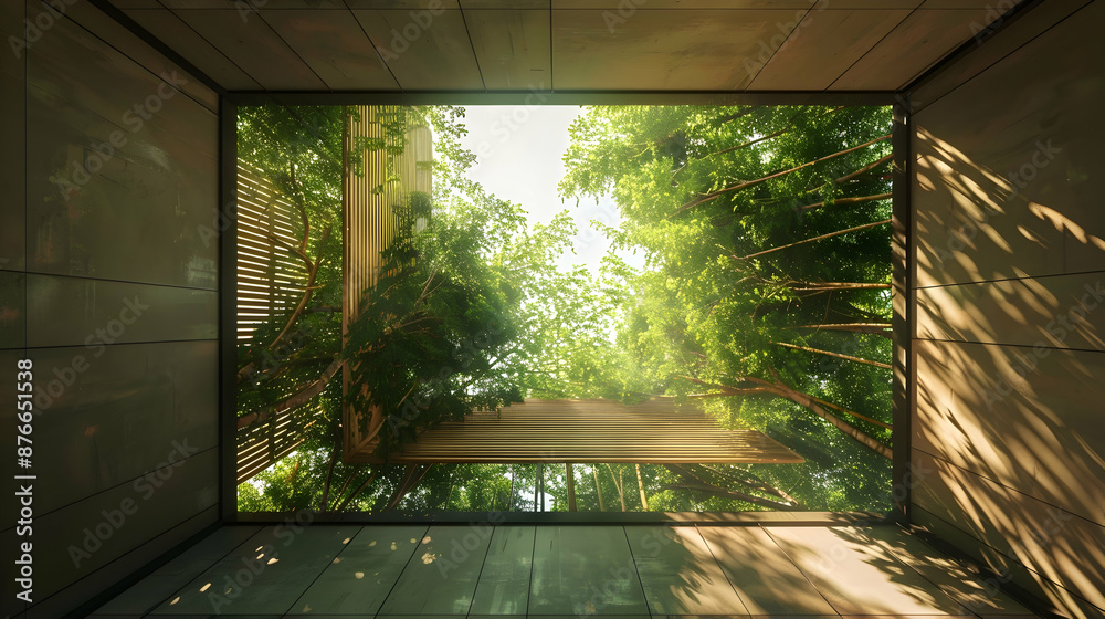 Skylight with bamboo blinds in an eco-friendly house designed to ...