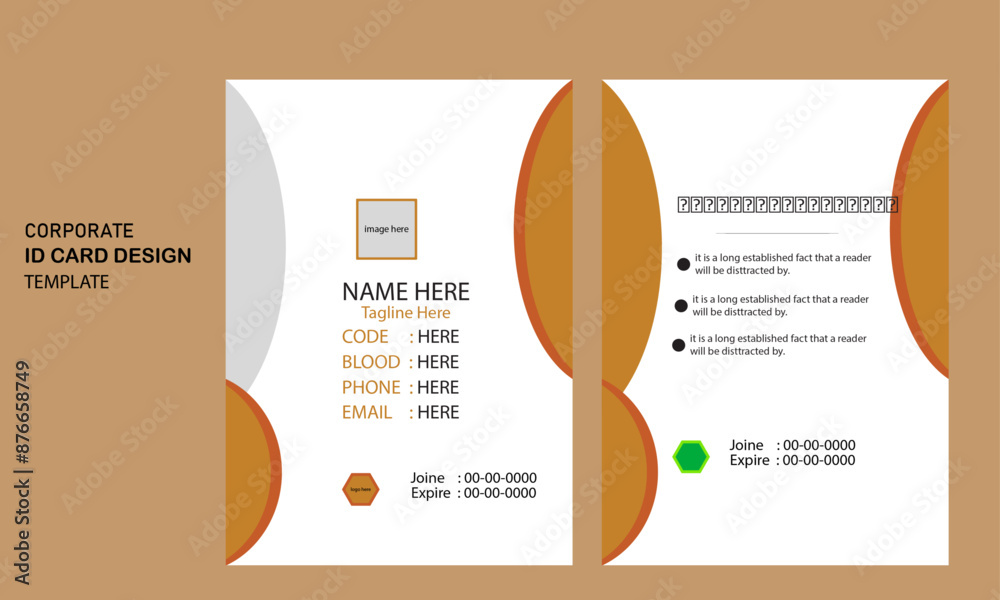Modern and creative company employee, id card design bundle office ...