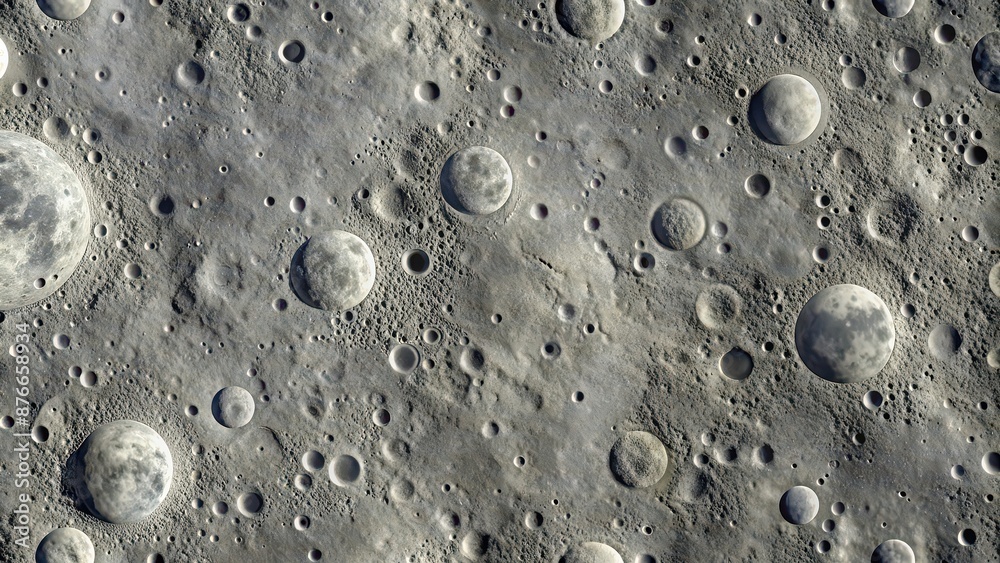 Seamless texture of the moon's grey landscape surface , moon, lunar ...