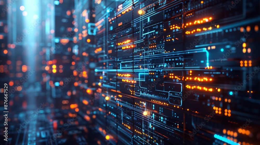 visual representation of firewalls and intrusion detection systems safeguarding a network ...