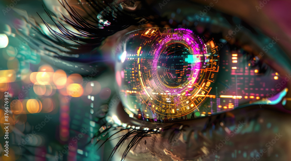 Eye scanning, retinal technology Stock Illustration | Adobe Stock