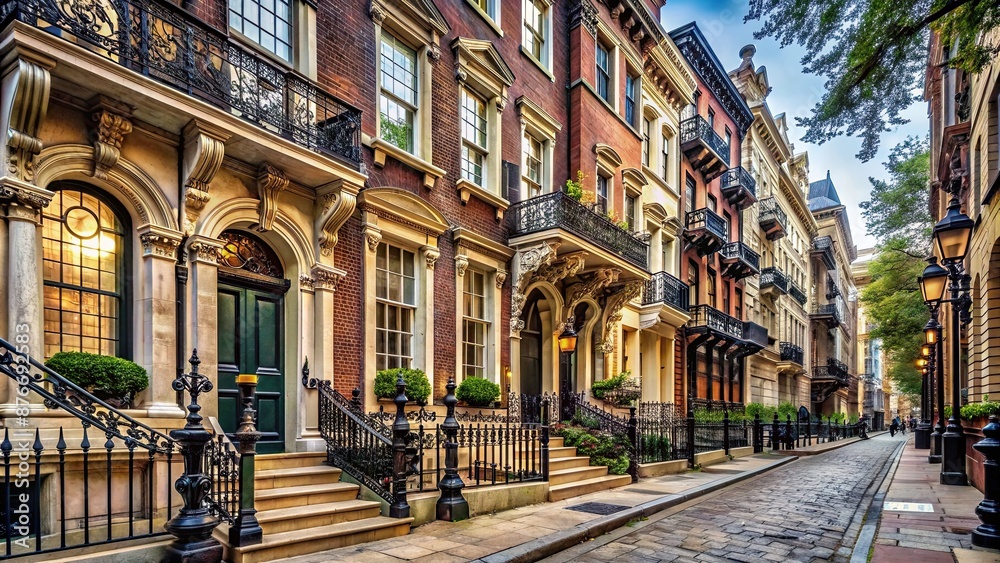 street scene, ornate, elegant, 18th century, Elegant 18th-century style ...