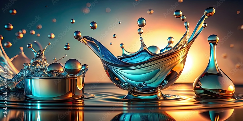 A surreal depiction of fluid motion transforming everyday objects into ...