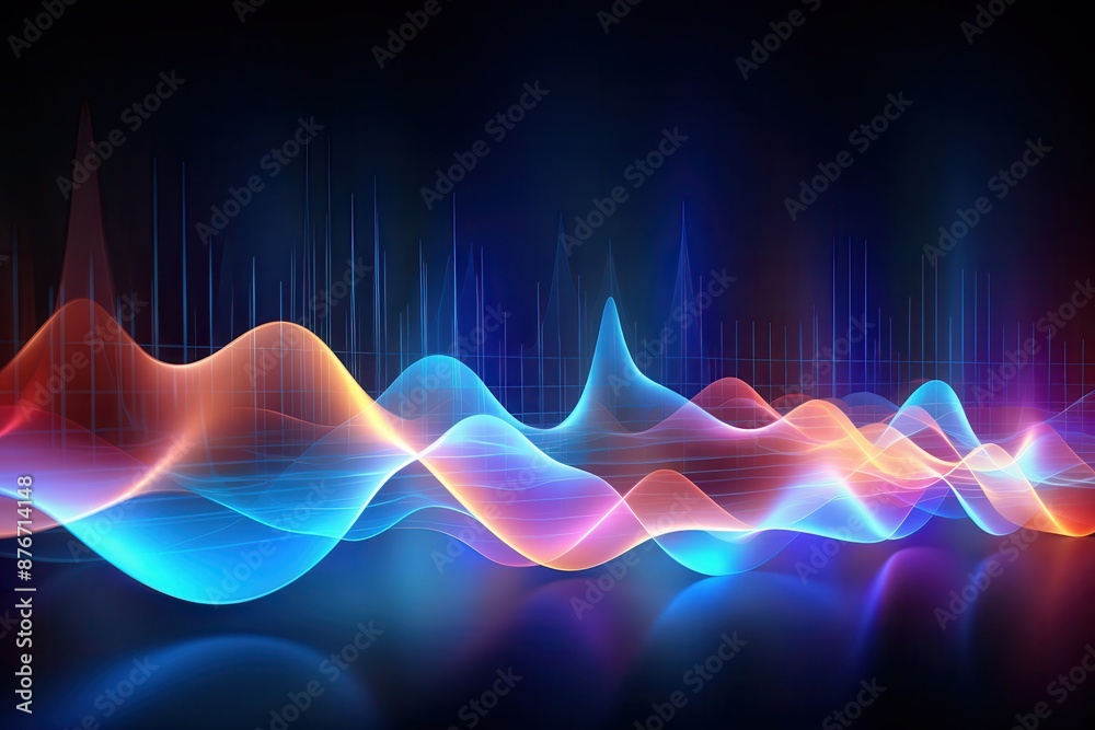 Dynamic sound wave visualization for audio technology backgrounds ...