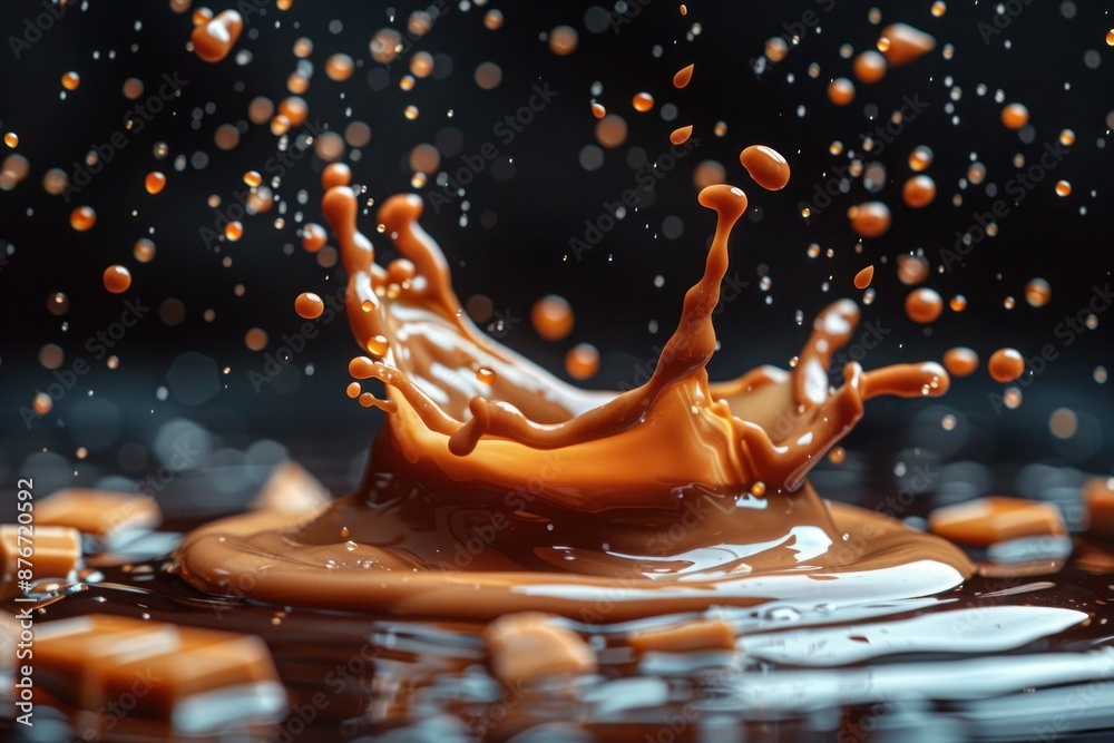 Caramel Milk Splash with Chocolate and Cream Explosion - Toffee Candy ...