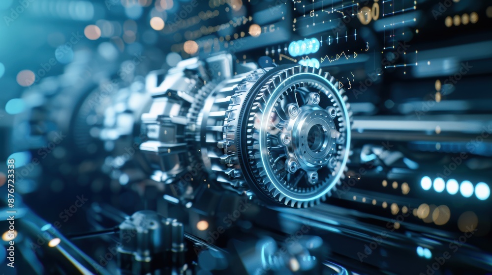 Automotive technology closeup, car engine and transmission system ...