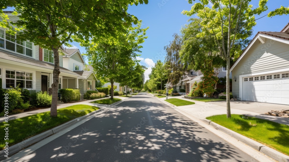 Picturesque neighborhood with homes acting as safe refuges, connected ...