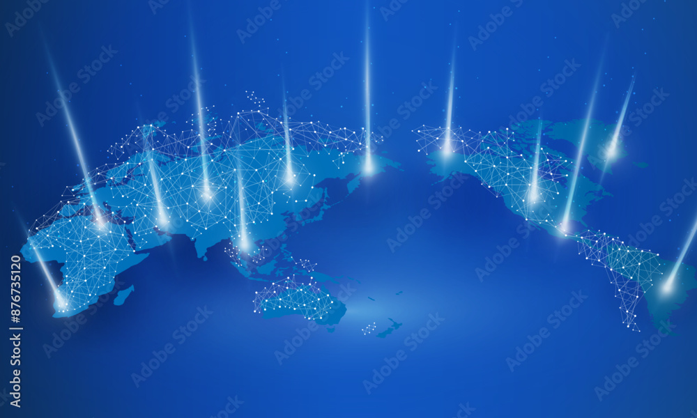 Abstract Airlines of the world map of airplane for logistic on Light ...