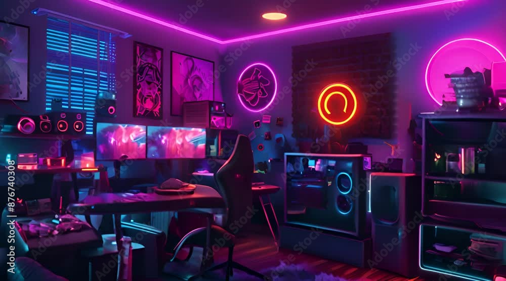 Gaming Haven: A Glowing Odyssey Through RGB Realms, A vibrant Gaming ...