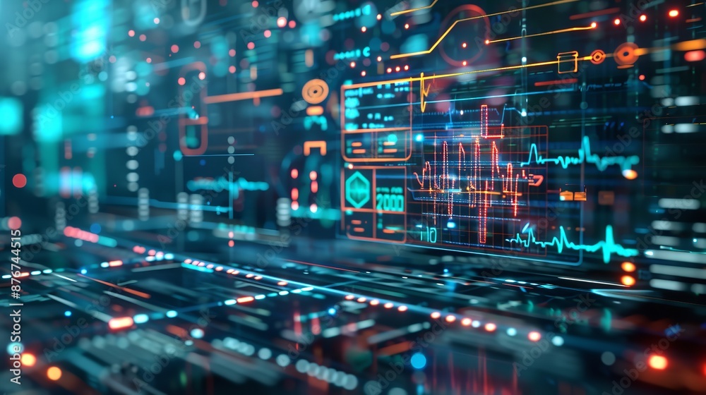 Big data and artificial intelligence concept. Machine learning and cyber mind domination concept ...