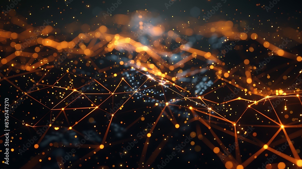 Maps and pin form lines triangles and particle style design Stock Photo ...