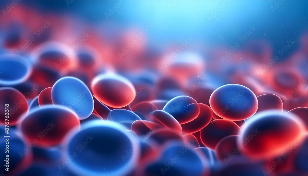 Colorful 3D model of blood cells Blood cell anatomy illustration in ...